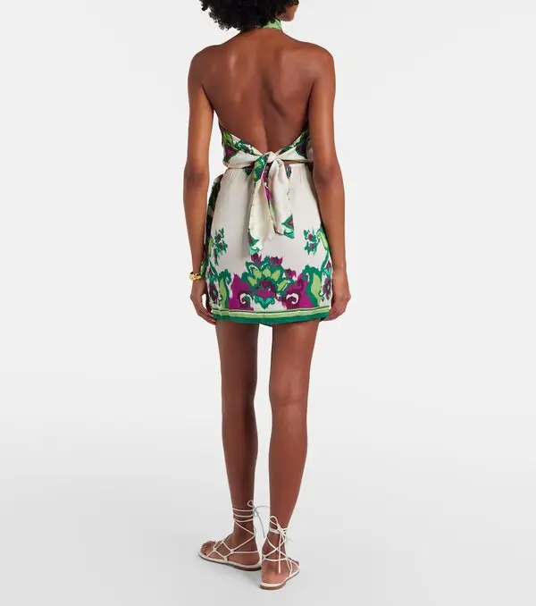 Poupette St Barth Aya Printed Halterneck Minidress