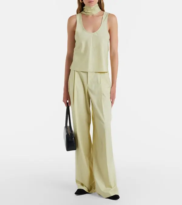 AYA MUSE Olena Pleated Wide-leg Trousers - Green
