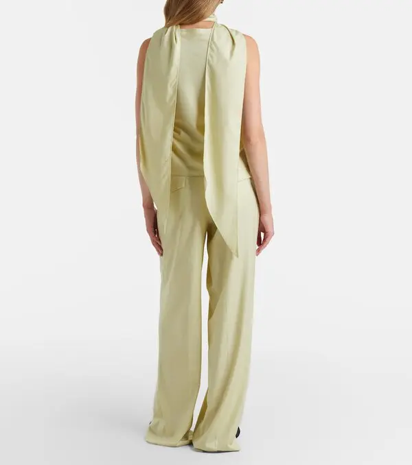 AYA MUSE Olena Pleated Wide-leg Trousers - Green