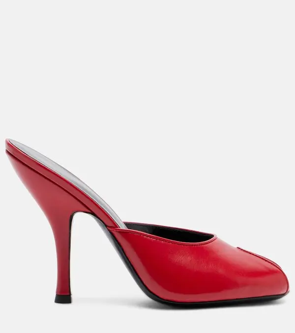 JUDE Date Leather Mules - Red