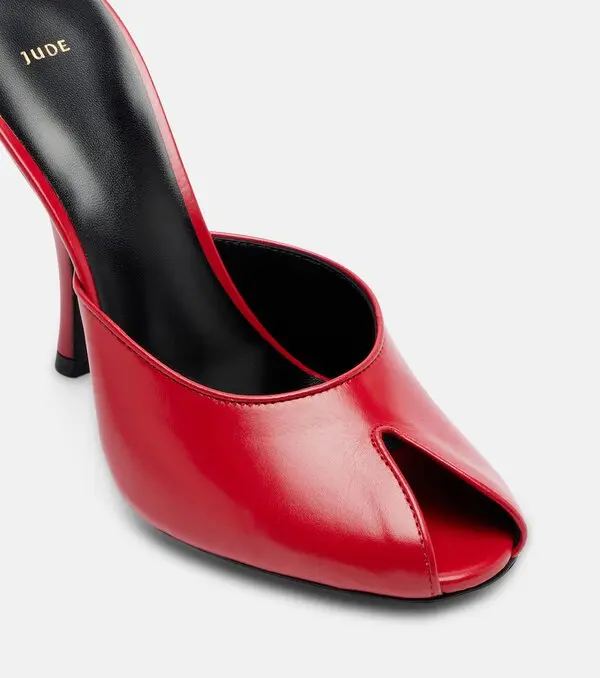 JUDE Date Leather Mules - Red