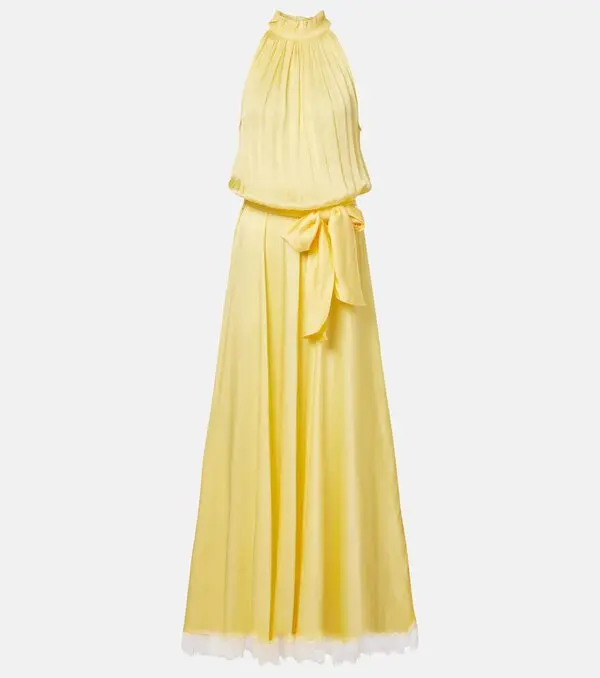 Poupette St Barth Nina Halterneck Maxi Dress - Yellow