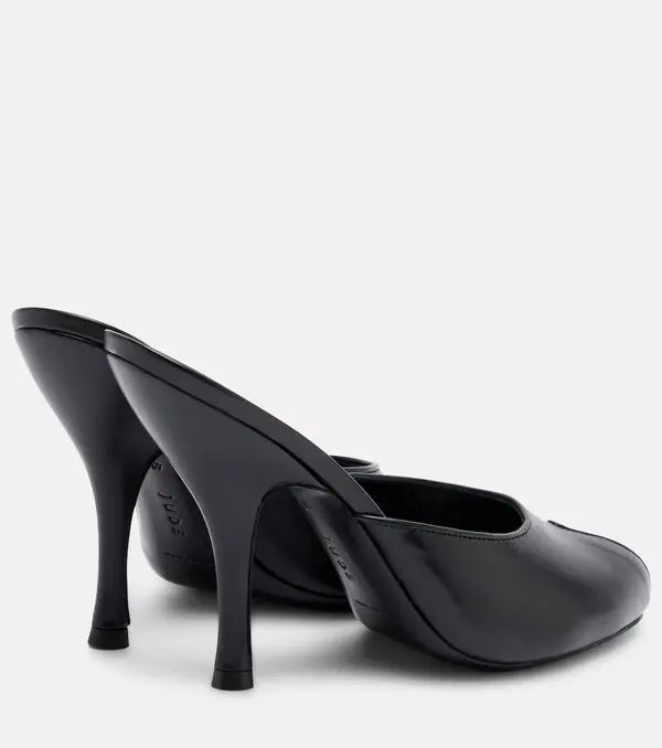 JUDE Date Leather Mules - Black