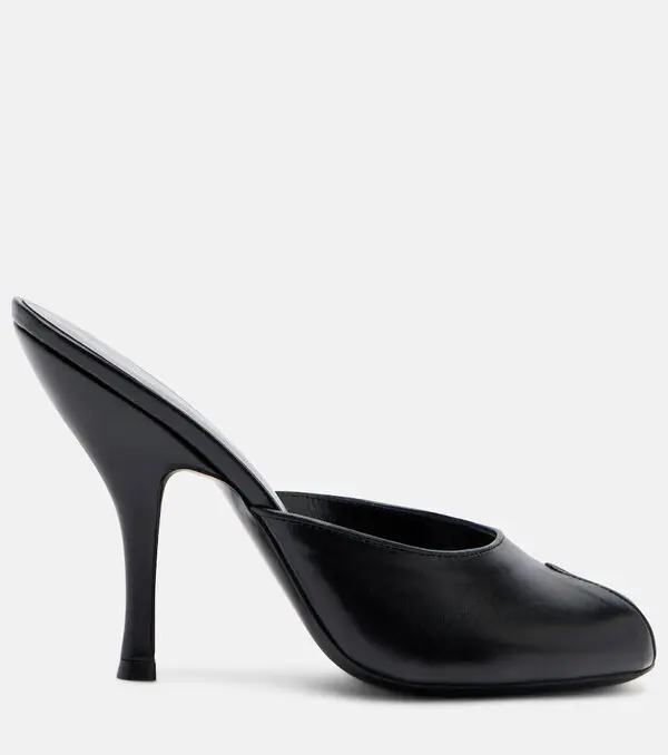 JUDE Date Leather Mules - Black
