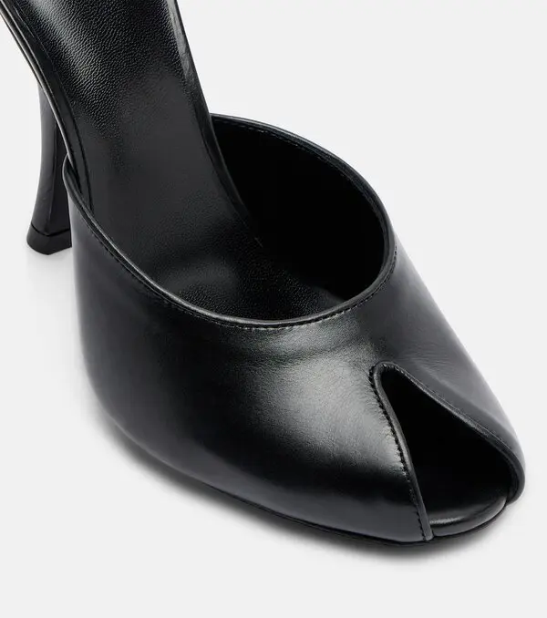 JUDE Date Leather Mules - Black