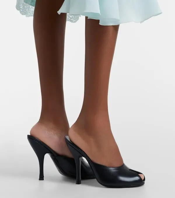 JUDE Date Leather Mules - Black