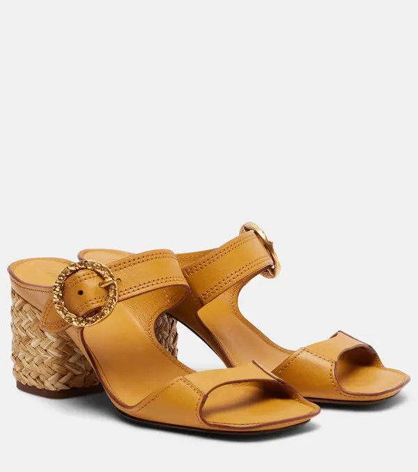 Zimmermann Talia 105 Leather Mules - Yellow
