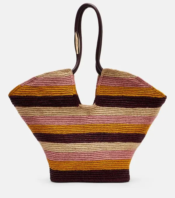 Zimmermann Golden Time Medium Raffia Tote Bag - Multicoloured