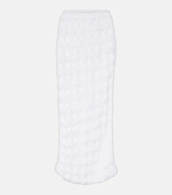 Anna Kosturova Crochet Cotton Midi Skirt - White