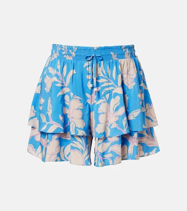 Poupette St Barth Thalia Floral Shorts - Blue