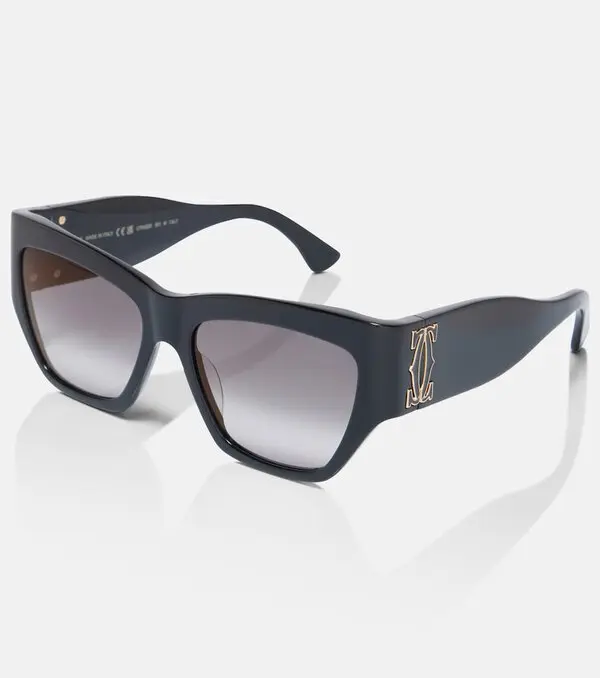 Cartier Signature C Cat-eye Sunglasses - Black