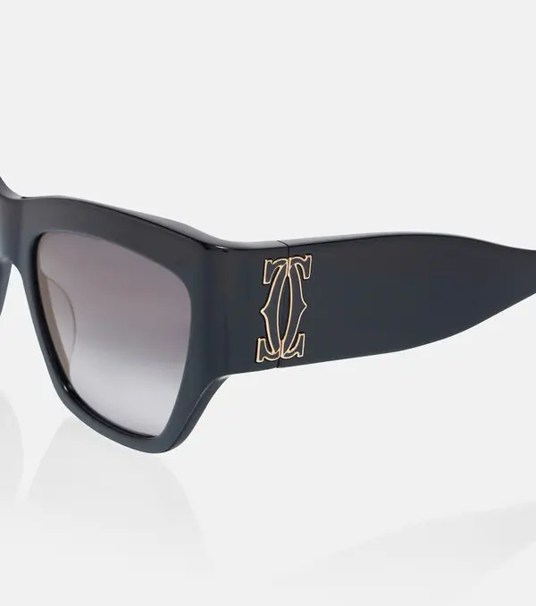 Cartier Signature C Cat-eye Sunglasses - Black