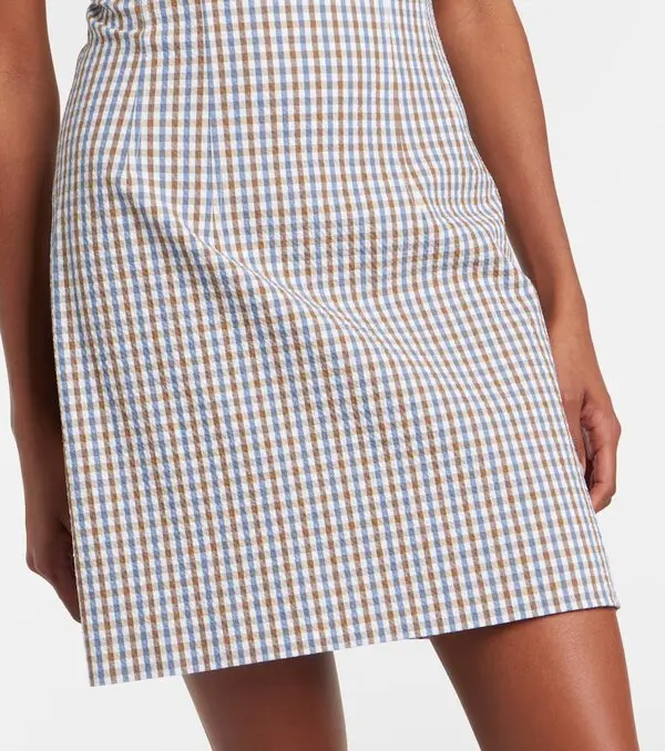 Veronica Beard Gingham Cotton Seersucker Minidress - Multicoloured