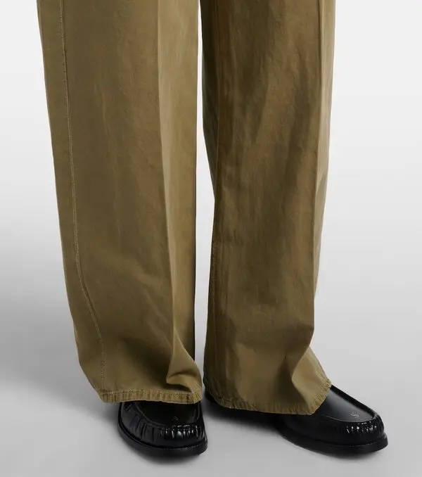 Citizens Of Humanity Cotton-linen Wide-leg Pants - Green