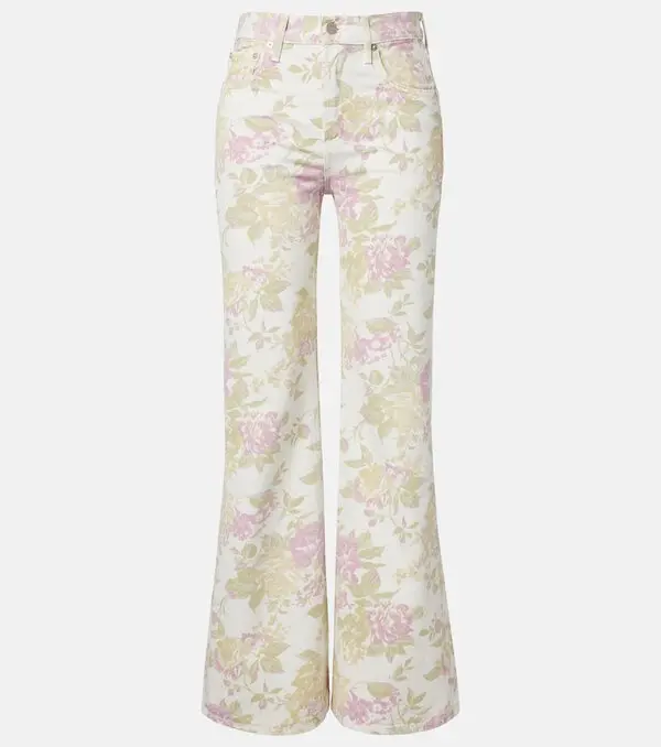 Citizens Of Humanity Kimberly Floral Flare Jeans - Beige