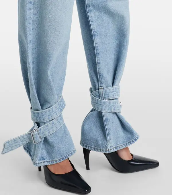 AGOLDE Cinched Hem Straight Jeans - Blue