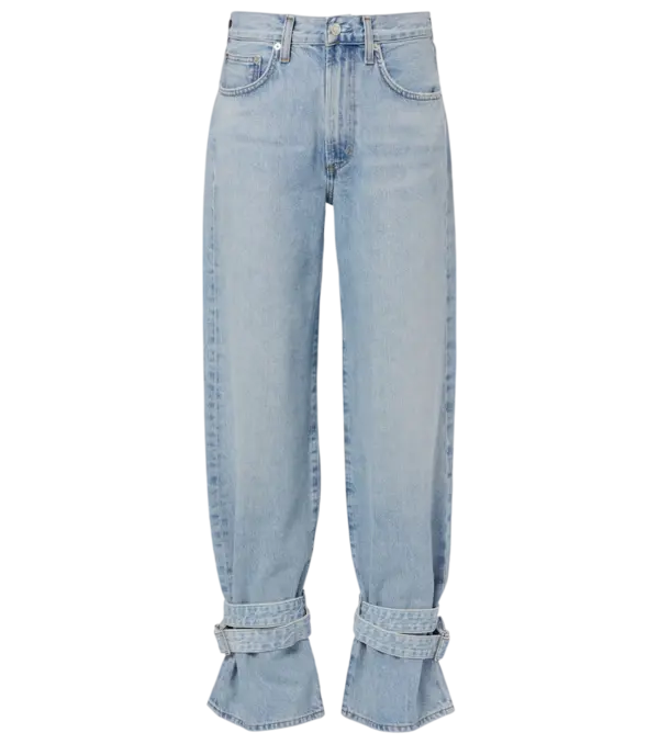 AGOLDE Cinched Hem Straight Jeans - Blue