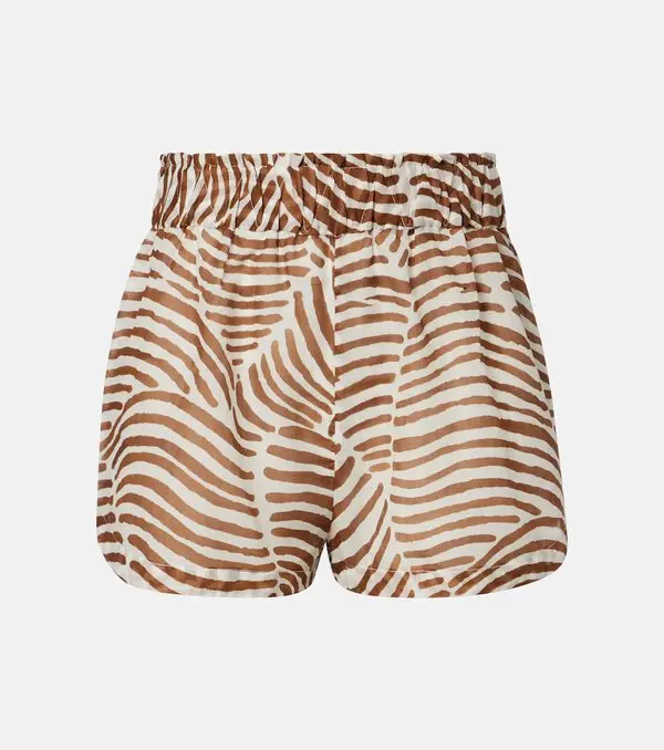 VIX PAULA HERMANNY Lana Printed Cotton Shorts - Brown