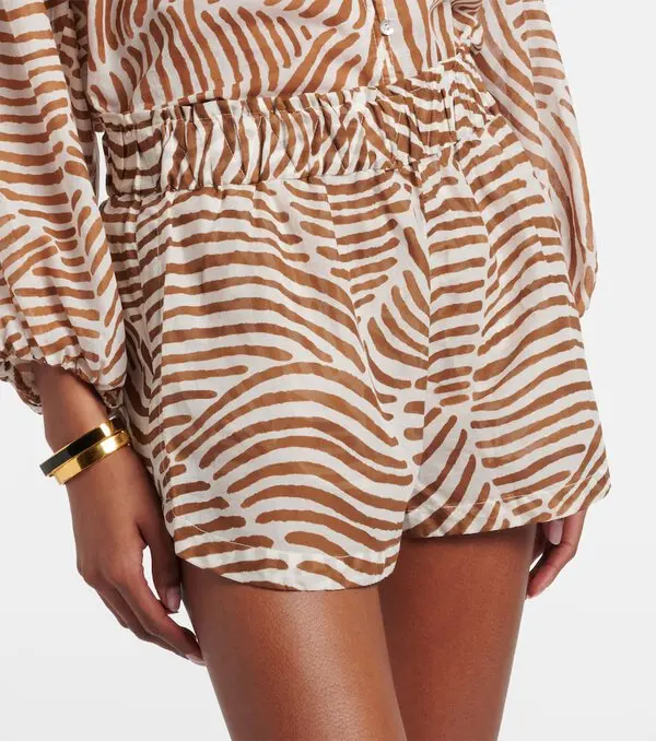 VIX PAULA HERMANNY Lana Printed Cotton Shorts - Brown
