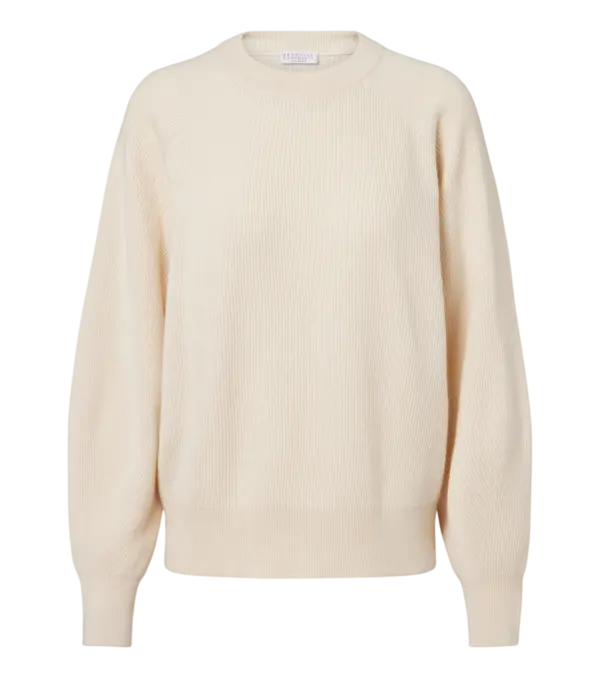 Brunello Cucinelli Cashmere Crew Neck Pullover - Beige