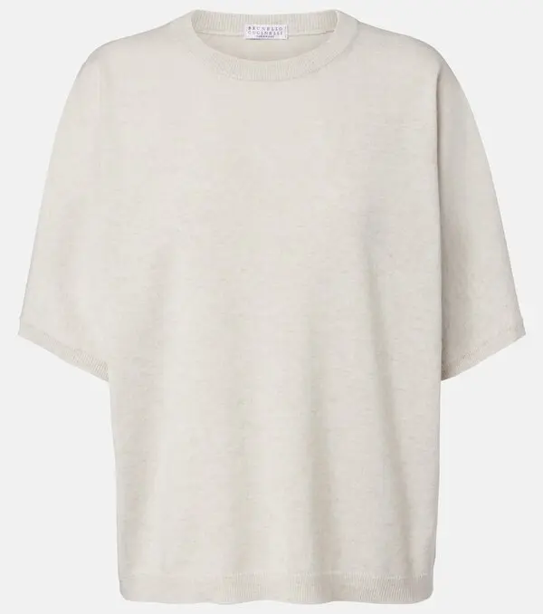 Brunello Cucinelli Cashmere High Neck Sweater - White