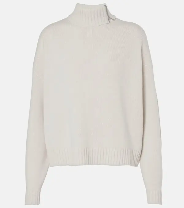 Brunello Cucinelli Cashmere Crew Neck Pullover - White