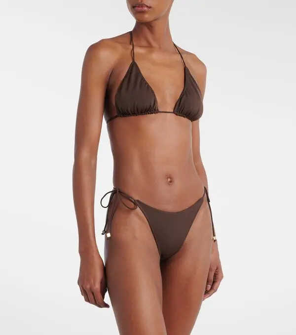Jacquemus Triangle Bikini Top - Brown