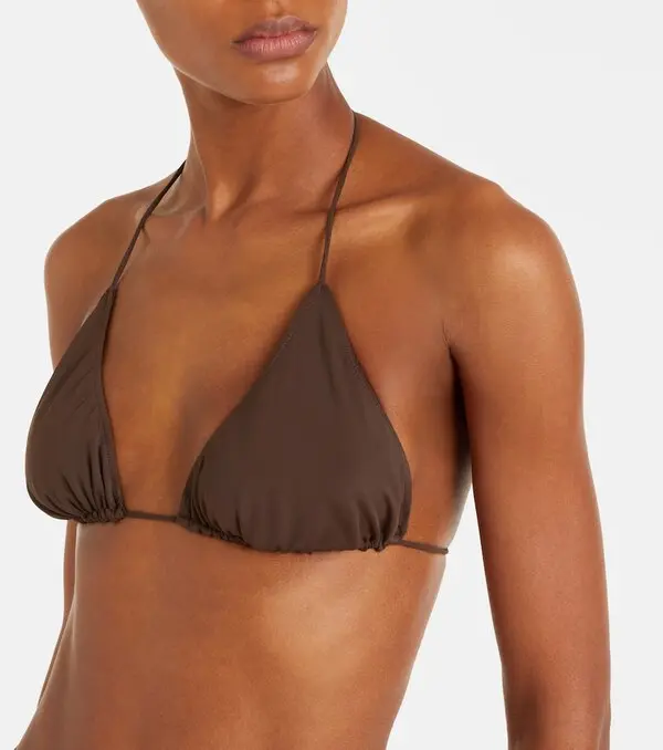 Jacquemus Triangle Bikini Top - Brown