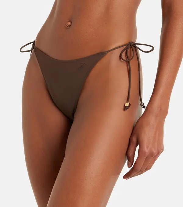 Jacquemus Beaded Bikini Bottoms - Brown