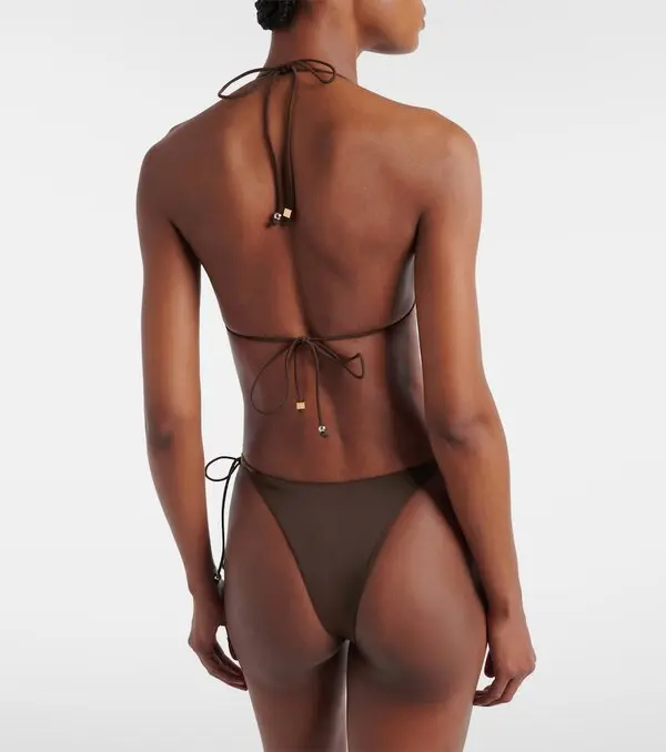 Jacquemus Beaded Bikini Bottoms - Brown