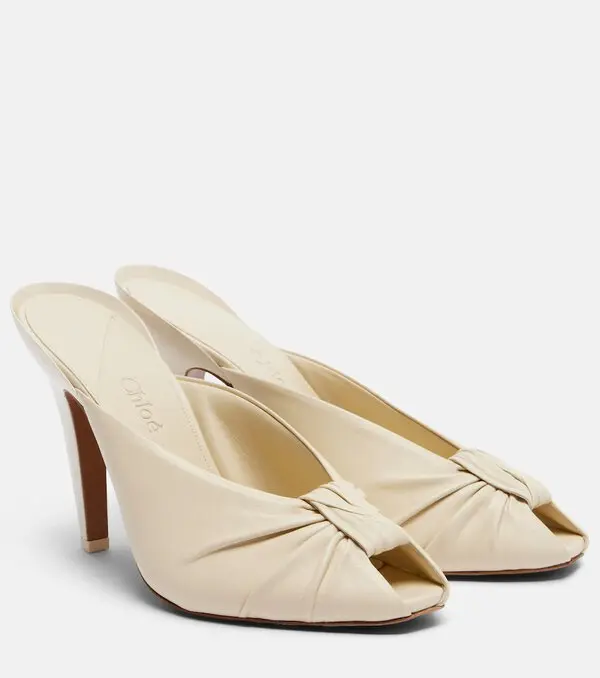 Chloé Suzie Leather Mules - White