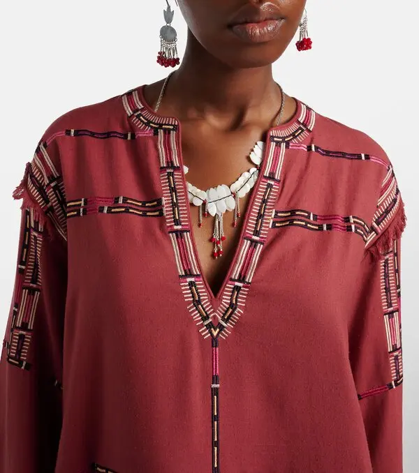 Isabel Marant Étoile Freya Embroidered Silk Tunic
