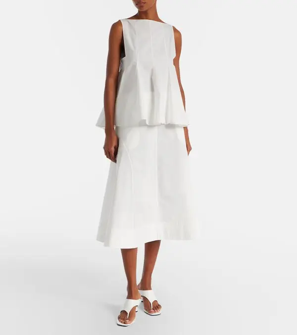Khaite Artin Cotton Midi Skirt