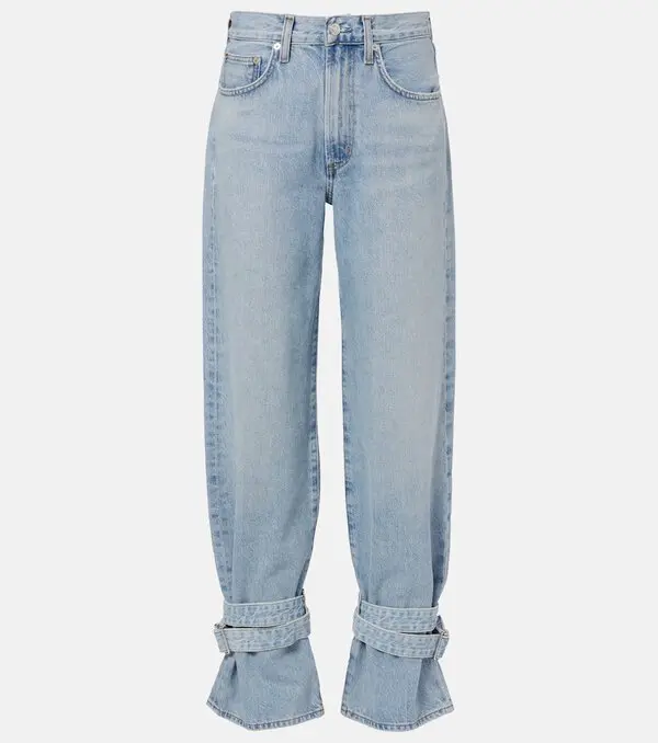 AGOLDE Cinched Hem Straight Jeans - Blue