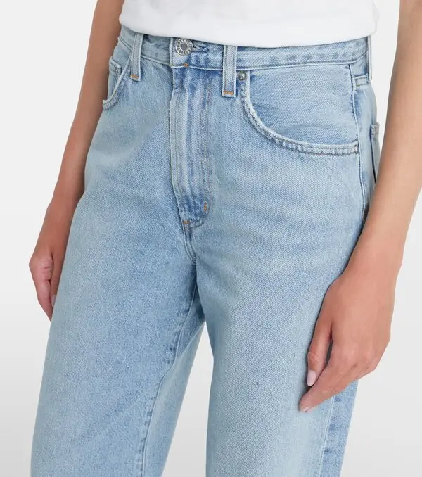 AGOLDE Cinched Hem Straight Jeans - Blue