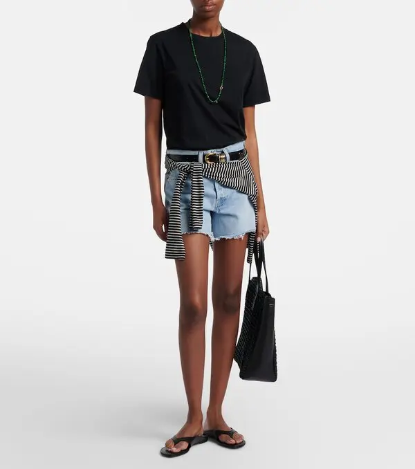 AGOLDE Parker Long Distressed Denim Shorts