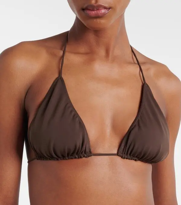 Jacquemus Triangle Bikini Top - Brown