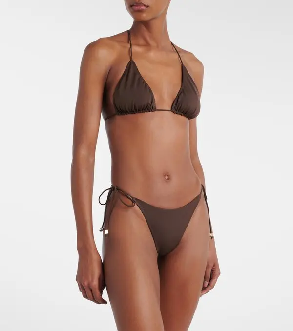 Jacquemus Beaded Bikini Bottoms - Brown
