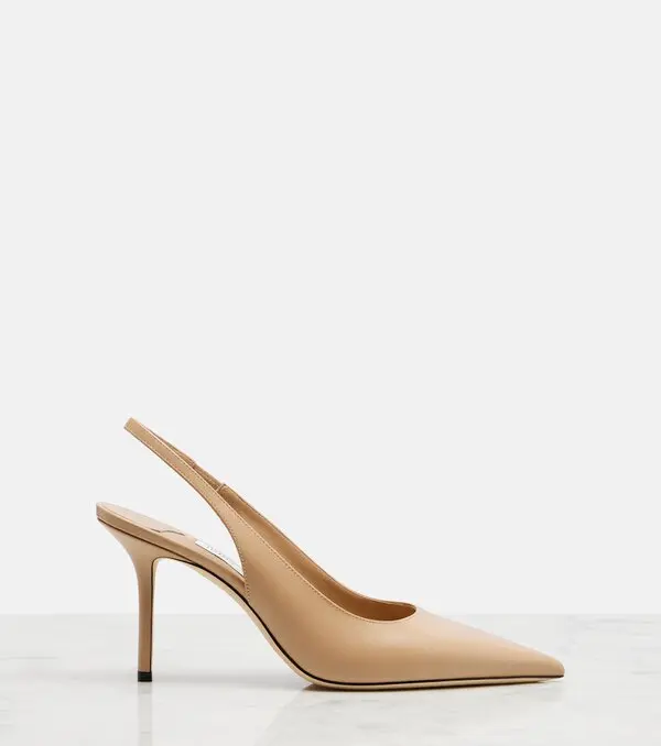 JIMMY CHOO Love Leather Slingback Pumps - Brown