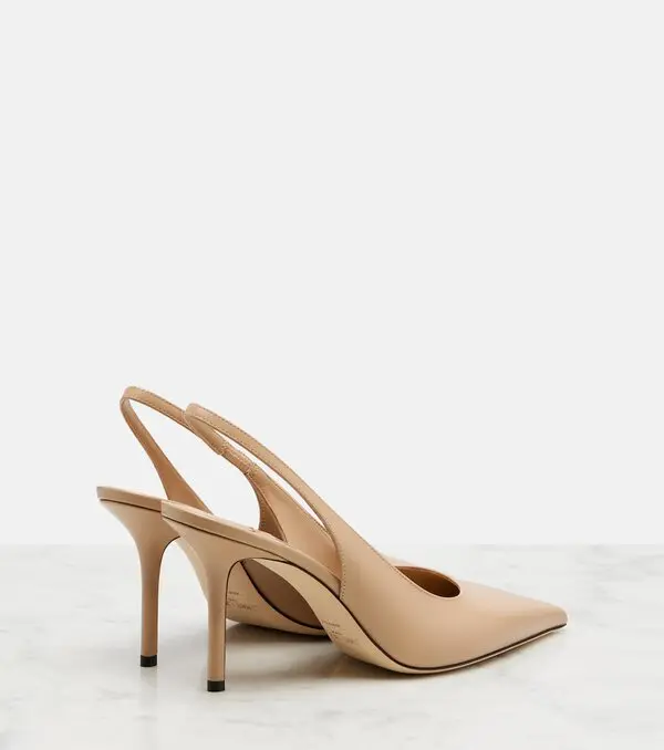 JIMMY CHOO Love Leather Slingback Pumps - Brown