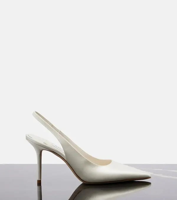 JIMMY CHOO Love Satin Slingback Pumps - White