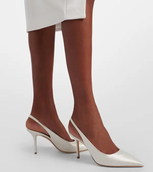 JIMMY CHOO Love Satin Slingback Pumps - White