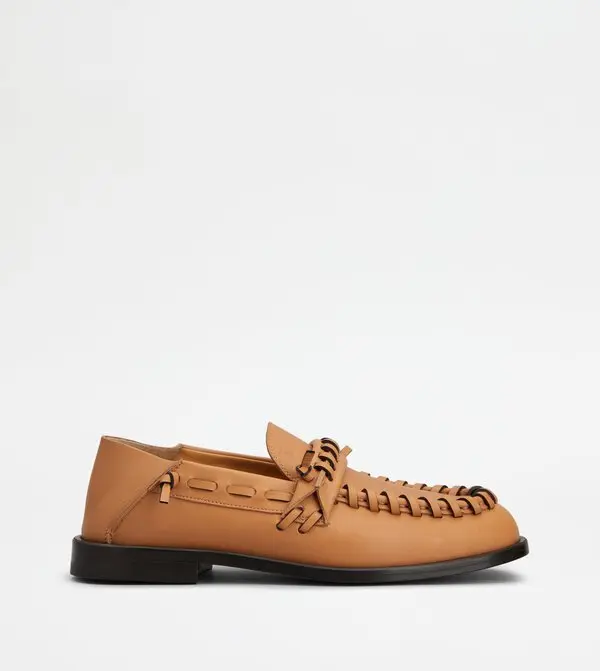 TOD'S Leather Mules With Reclining Heel And Penny Bar - Brown
