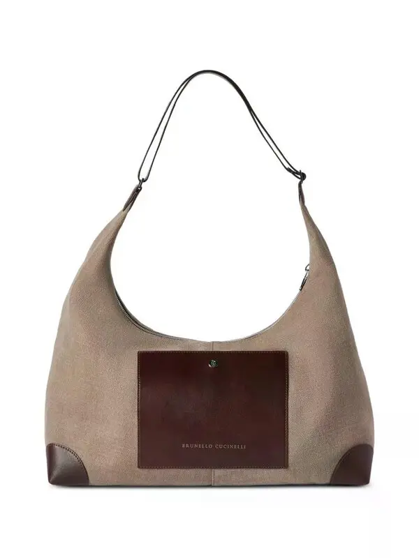 Brunello Cucinelli Water-resistant Canvas And Burnished Calfskin Messenger Bag - Brown
