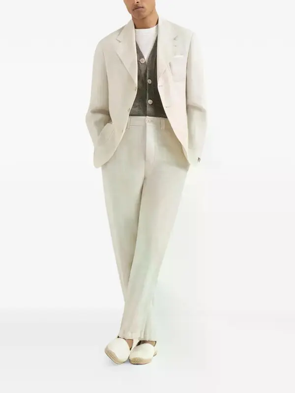 Brunello Cucinelli Linen And Cotton Rib Knit Cardigan