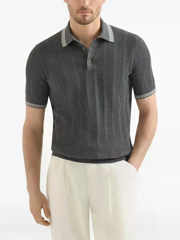 Brunello Cucinelli Cotton Knit Polo Shirt