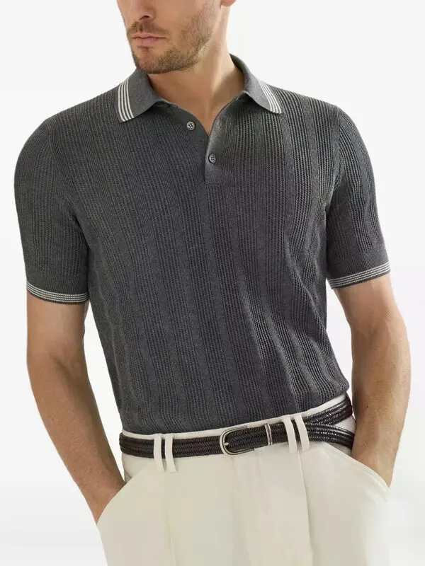 Brunello Cucinelli Cotton Knit Polo Shirt