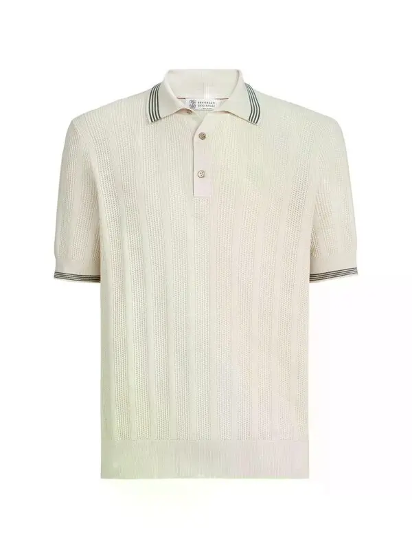 Brunello Cucinelli Cotton Textured Rib-knit Polo