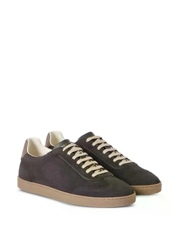 Brunello Cucinelli Suede Low Top Sneakers - Black