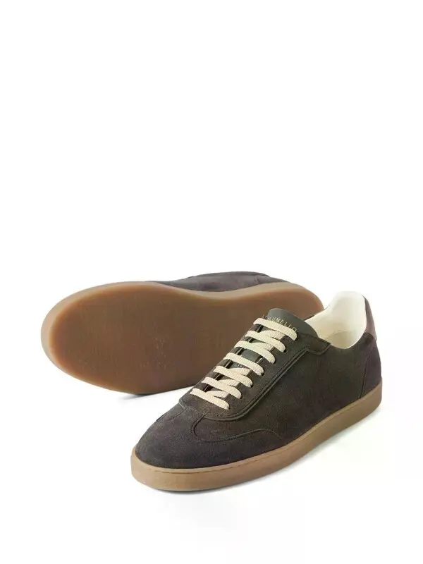 Brunello Cucinelli Suede Low Top Sneakers - Black